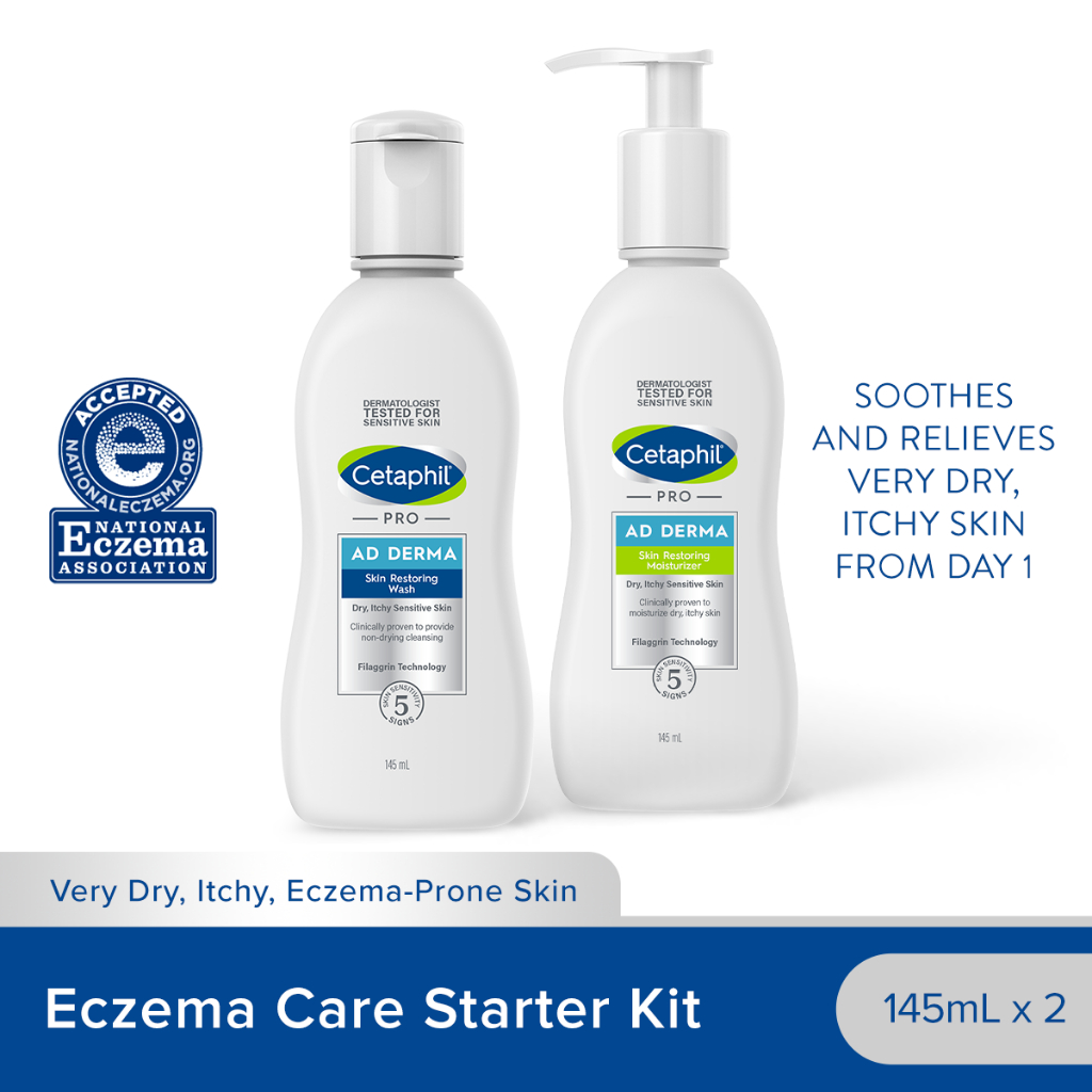 Cetaphil Eczema Care Starter Kit (Pro AD Derma Wash 145ml + Moisturizer ...