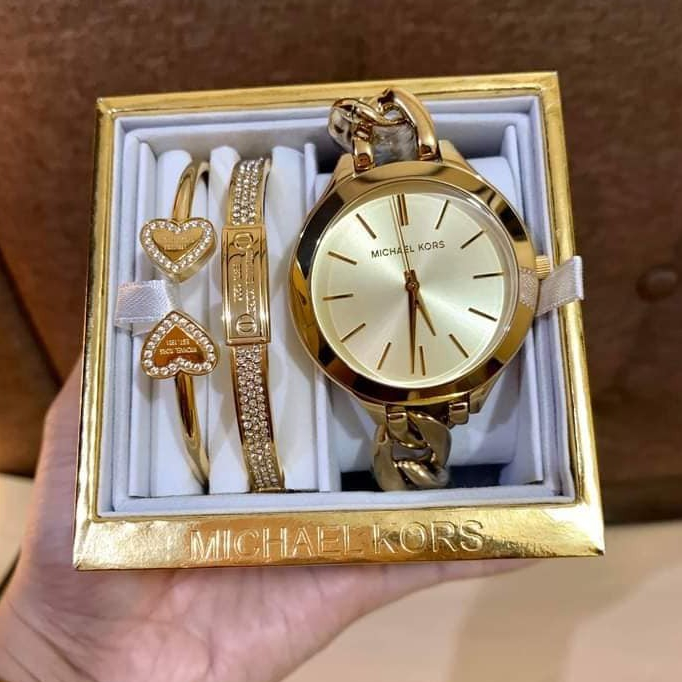MK Slim Twisted Watch with 2set bangles | Shopee Philippines