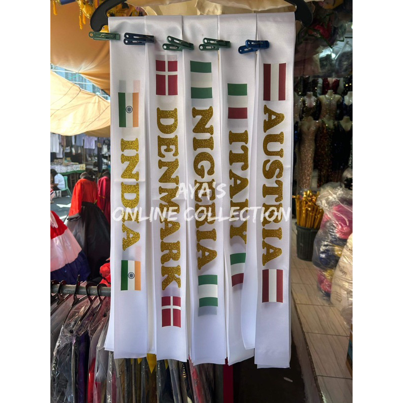 Sash w/ Printed Flag Logo on Sash for UN (Message lang kung wala sa pag ...