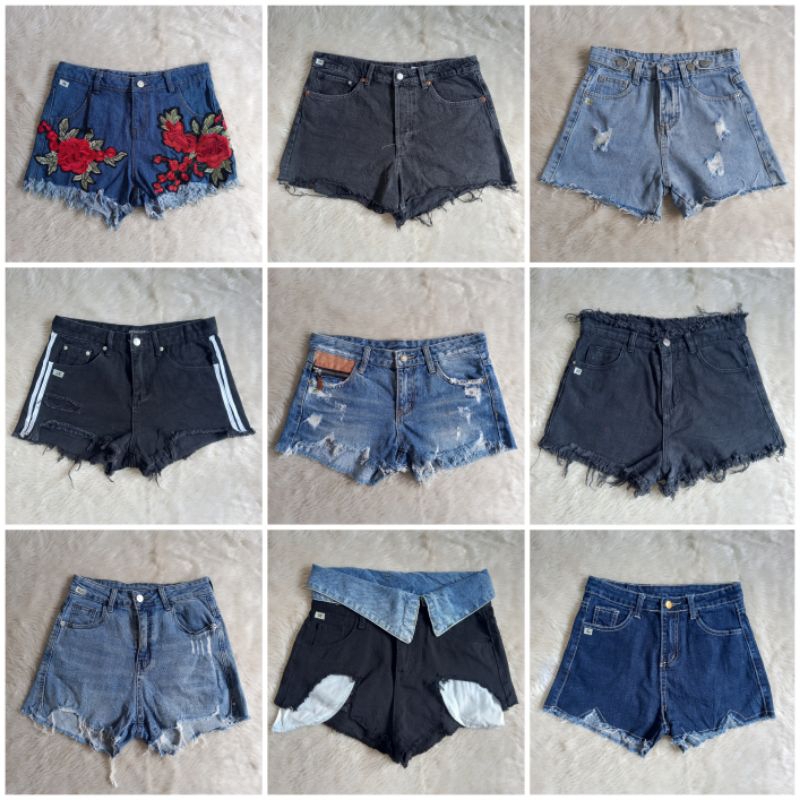 PRELOVED / UKAY DENIM SHORTS #2 (HW & MW Tattered) | Shopee Philippines