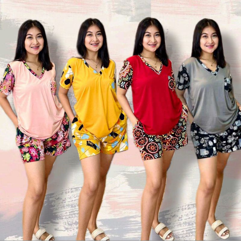Combi V-Neck Terno Pambahay for Women Medium to semi XL | Shopee ...