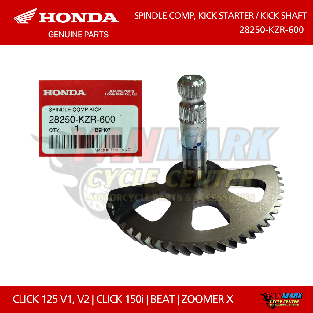 ORIGINAL HONDA - SPINDLE COMP, KICK STARTER /SHAF T - CLICK 125 V1, V2 ...