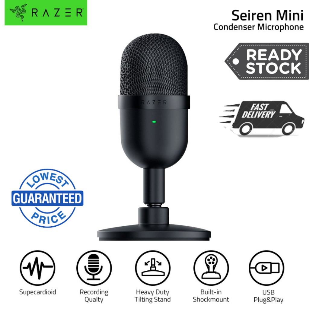 Razer Seiren Mini Ultra-compact Portable Mini Streaming Microphone ...