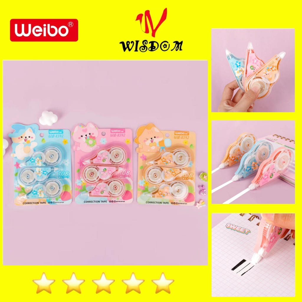 WISDOM WEIBO WB-8592 3IN1 CORRECTION TAPE/SCHOOL SUPPLIES/GIVEAWAYS ...
