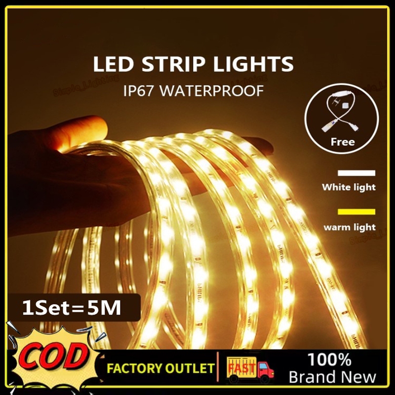 5 Meters 220V Warm/Cold/ Tricolor Led Strip Lights Indoor Lights for ...