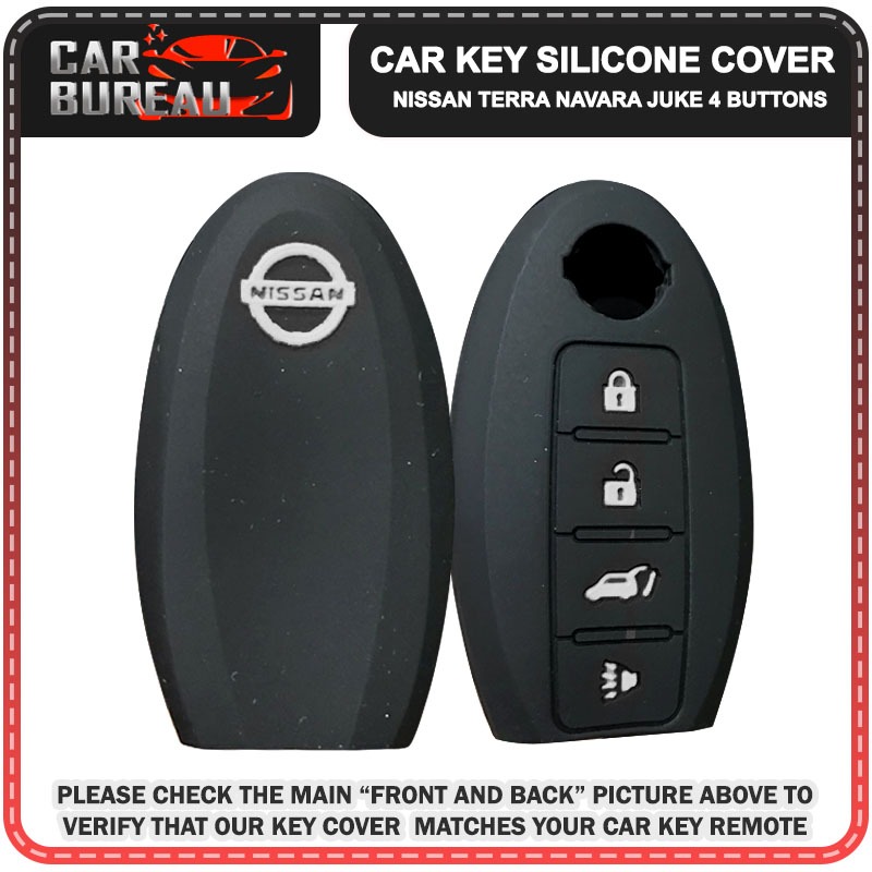 Nissan Terra Navara Juke 4 Buttons Silicone Car Key Cover Case | Remote ...