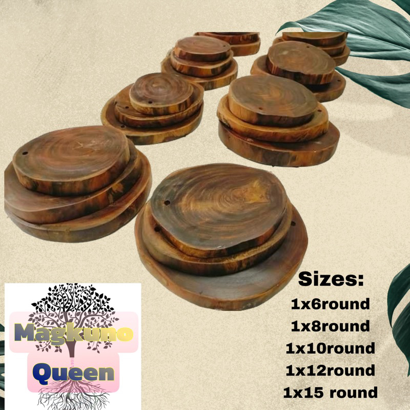 Round log magkuno wood chopping board | Shopee Philippines