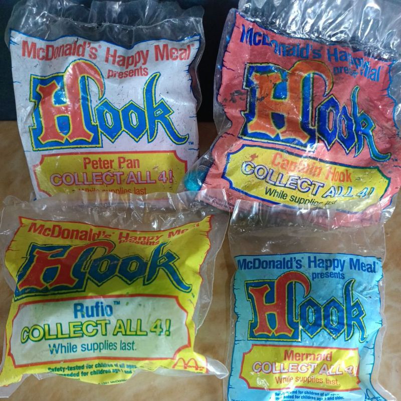 Rare Vintage Mcdo Happy Meal McDonald's 1991 HOOK Peter Pan Captain ...