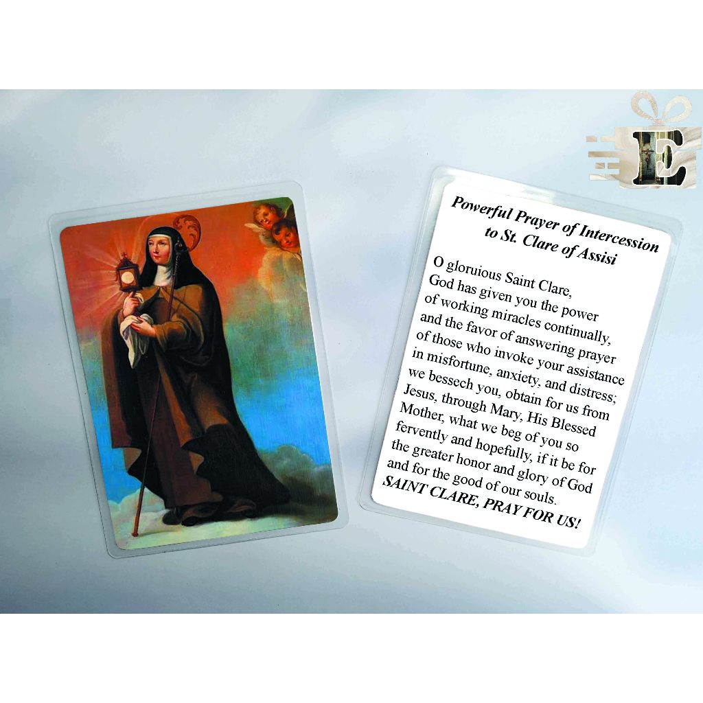 Emmanuel Ts For You St Clare Of Assisi Catholic Laminated Prayer Guide Card Shopee