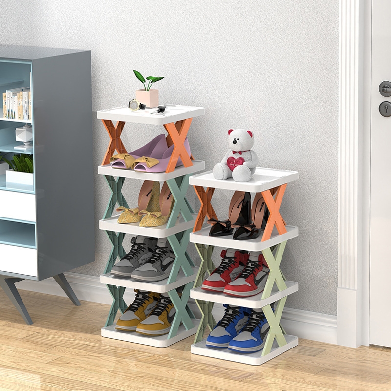 Entryway 2/3/4/5 Tier Stackable Shoe Rack Self Standing Corner X ...