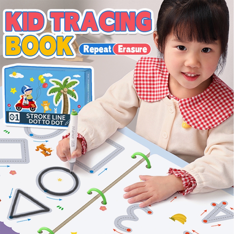 Tracing Book For Kids Training Coloring Book Erasable Writing Materials ...