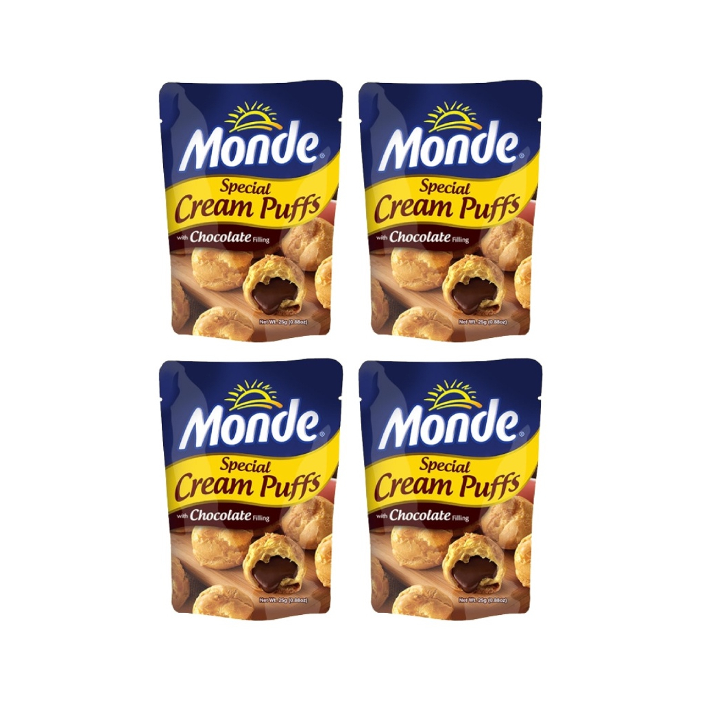 Monde Special Cream Puffs Chocolate 25G Bundle Of 4 | Shopee Philippines