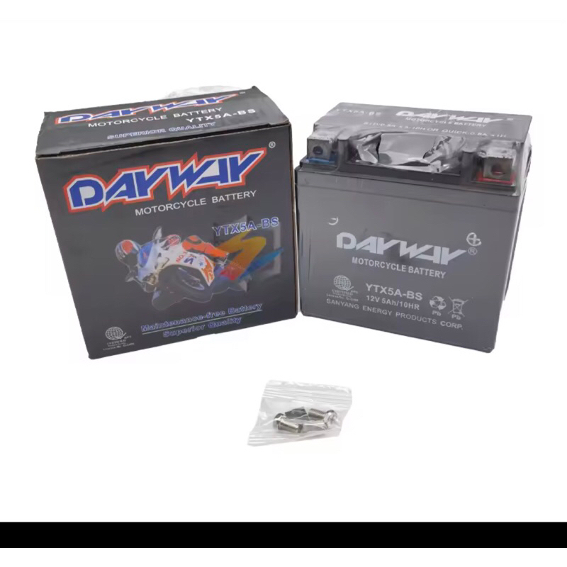 DAYWAY YTX5A-BS Maintenance Free Motorcycle Battery ( Suzuki Raider 150 ...