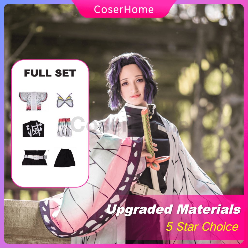 Full Set Demon Slayer Shinobu Cosplay Costume for Women Demon Slayer ...