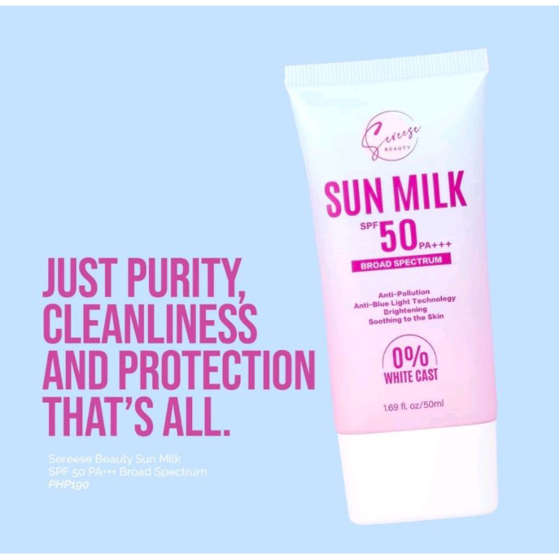 SEREESE BEAUTY SUN MILK SPF50 PA+++ BROAD SPECTRUM 30ml | Shopee Philippines