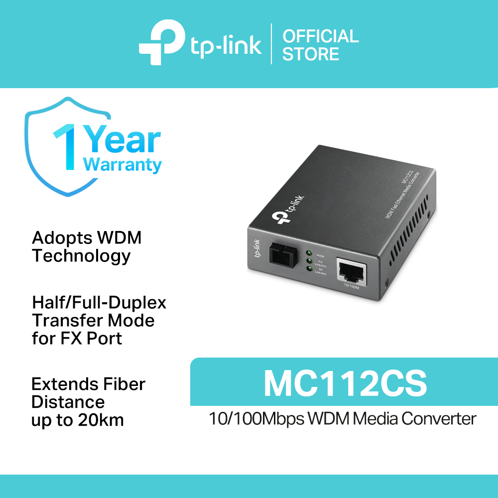 TP-Link | MC112CS | 10/100Mbps | WDM | Media | Converter | Shopee ...