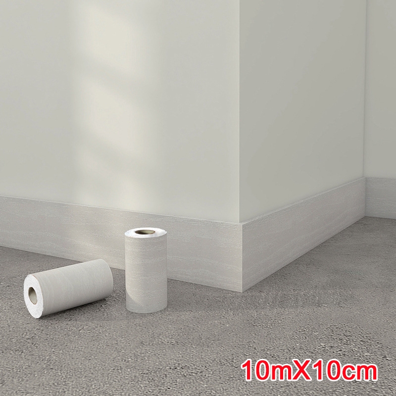 10mX10cm baseboard pvc self-adhesive wood sticker baseboard wall ...