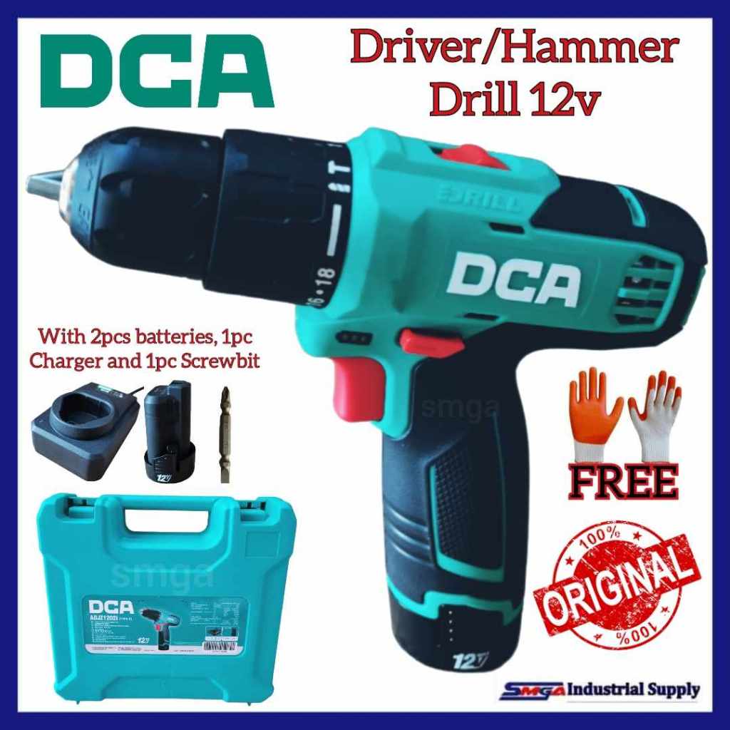DCA Cordless Driver/Hammer Drill 12v ADJZ1202i | Shopee Philippines