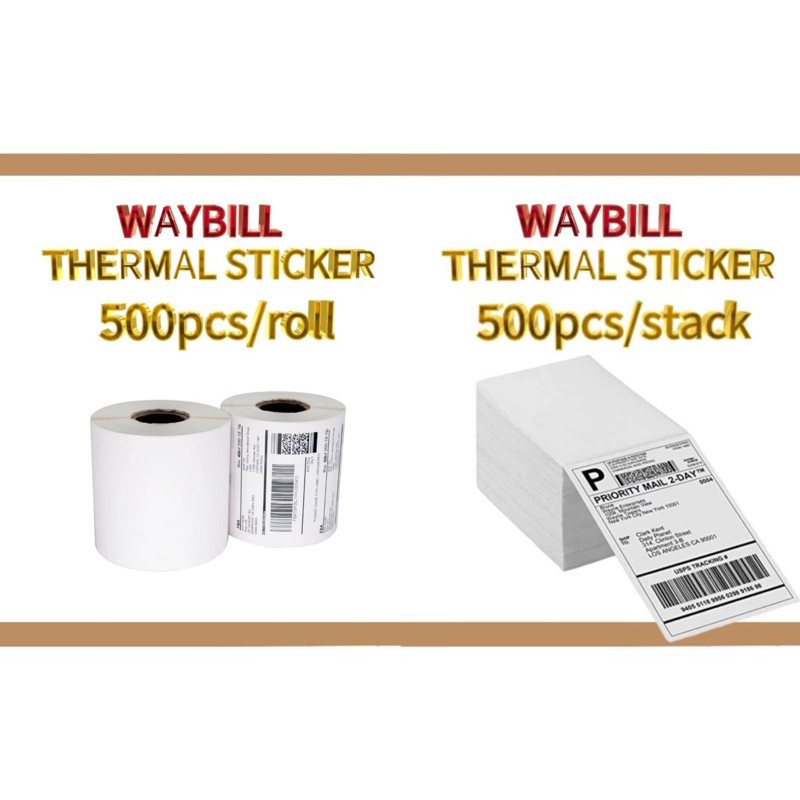 WAYBILL STICKER Fold 500 PCS/STACK and rolls 100mmx150mm A6 SIZE FOR ...