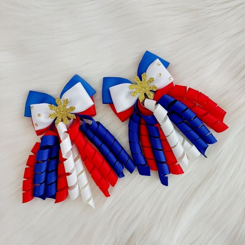 Philippine flag color inspired mini korker hairclip girls hair ...