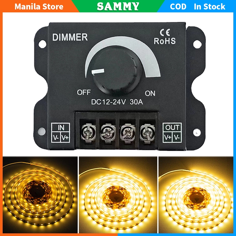 30A 12/24V Led Strip Dimmer hHigh Power Dimmer Knob Switch Monochrome ...