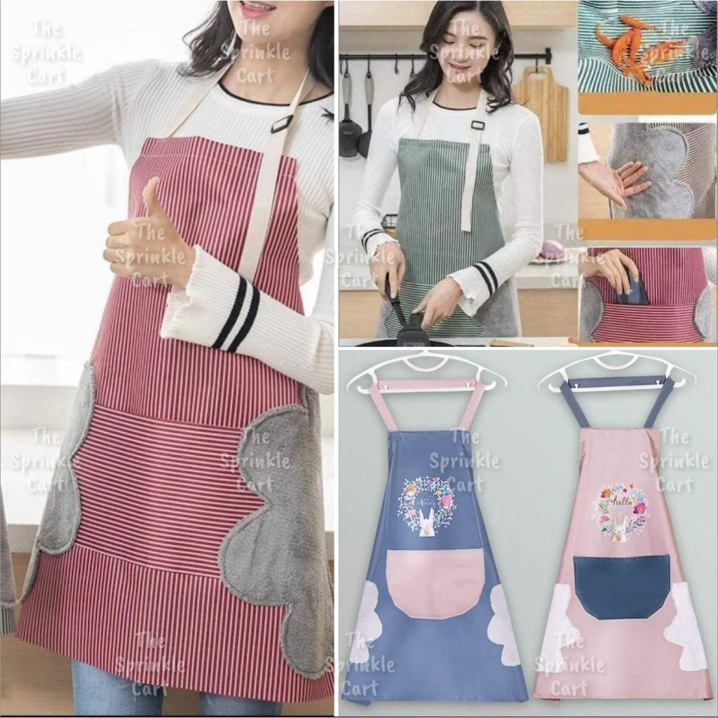 High Quality Waterproof and Oil proof Fabric Kitchen Apron TSC | Shopee ...