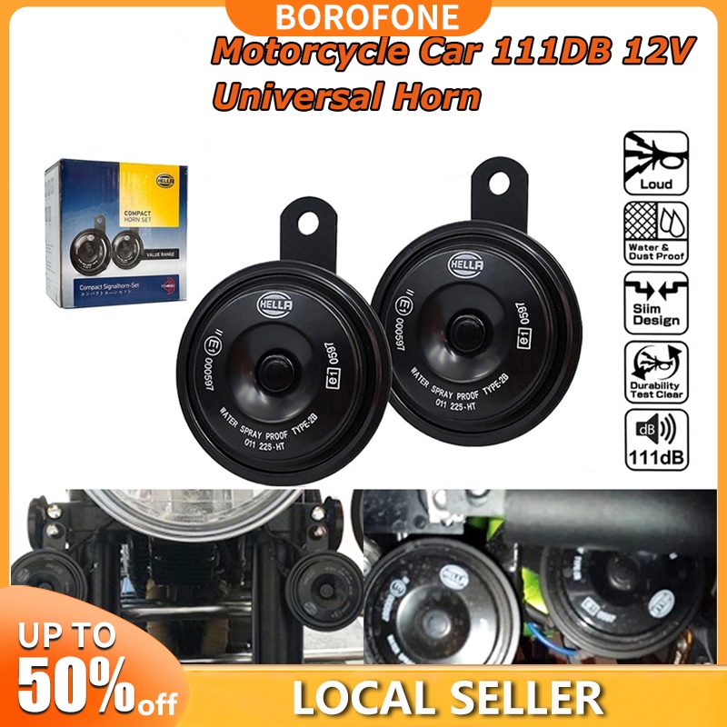 2Pcs Motorcycle Car HELLA HORN Original Horn Set 360Hz / 430Hz 111dB ...