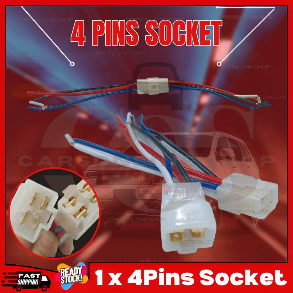 COS (#2542)4Pins (PURE COPPER) Auto Moto Male Female Wire Socket ...
