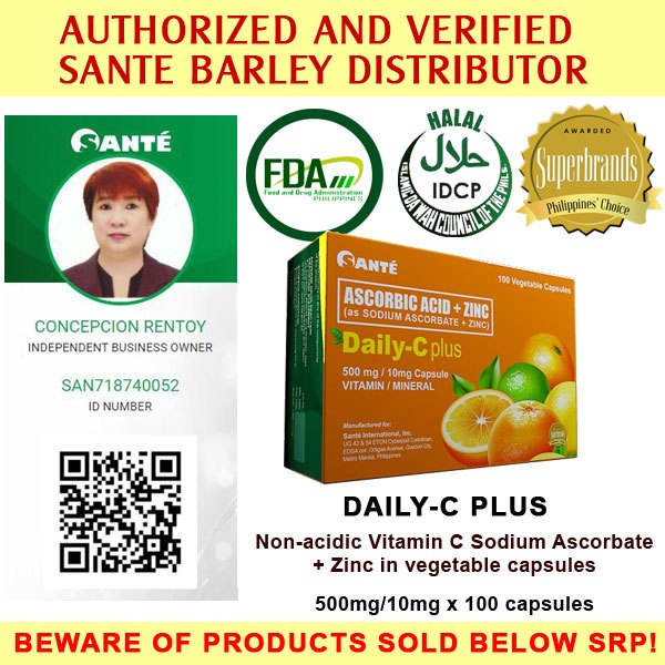 Sante Daily-C Plus Non-acidic Vitamin C Sodium Ascorbate with Zinc ...