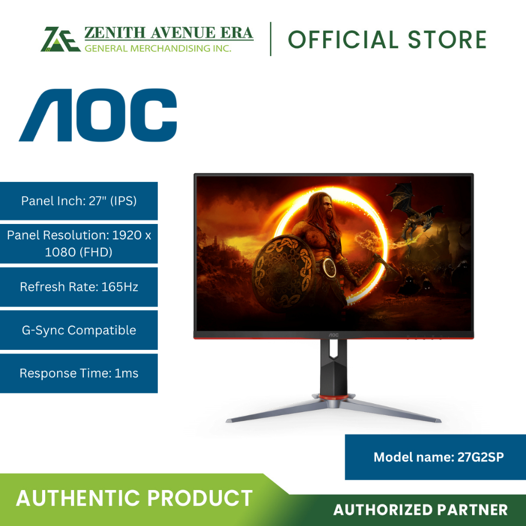 AOC 27G2SP 27" IPS FHD 165Hz Adaptive sync Gaming Monitor | Shopee ...