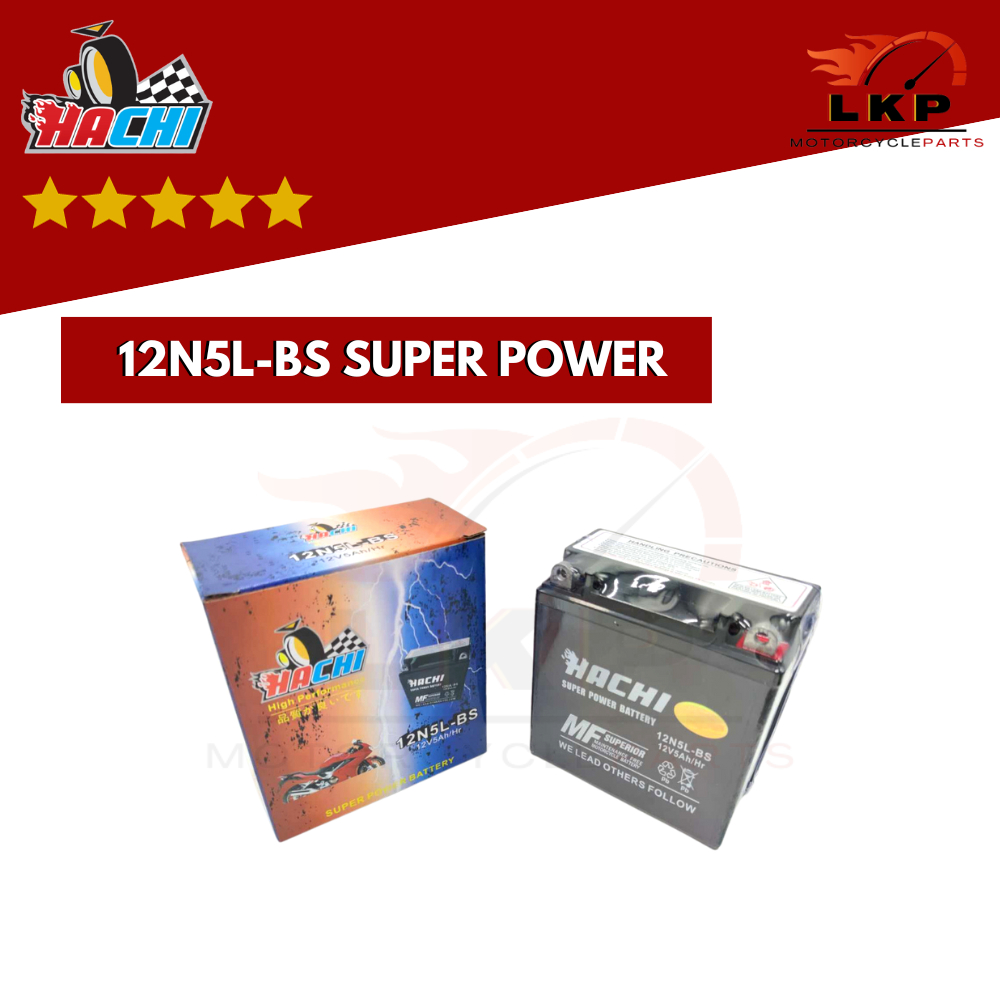 HACHI MOTORCYCLE BATTERY YB2.5L-BS / YB3L-BS / YTX4L-BS / 12N5L-BS / YTX5L-BS / 12N6.5L-BS ...