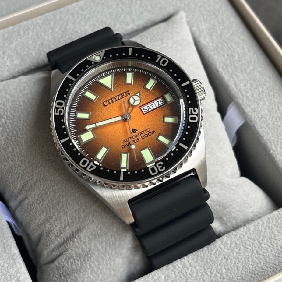 Citizen Promaster Watch NY0120-01Z Automatic Diver Orange Dial Black ...