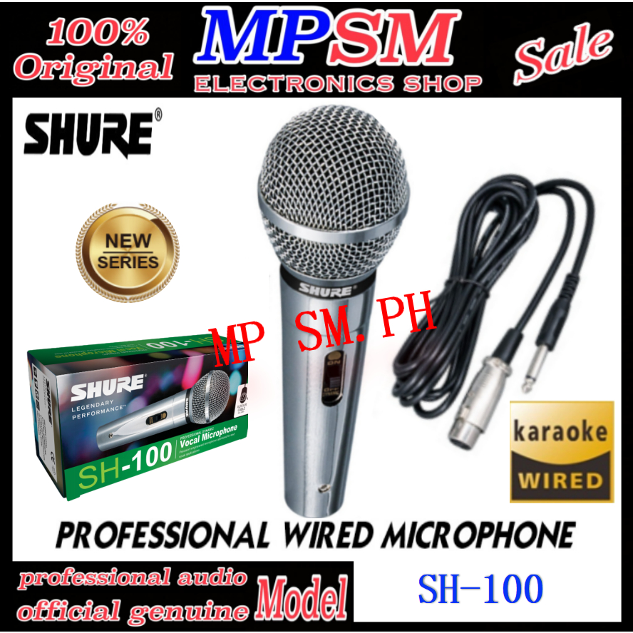 The SHURE SH-100 SH-100 B Professional Vocal Dynamic 7meters wired Microphone SHURE sh100b ...