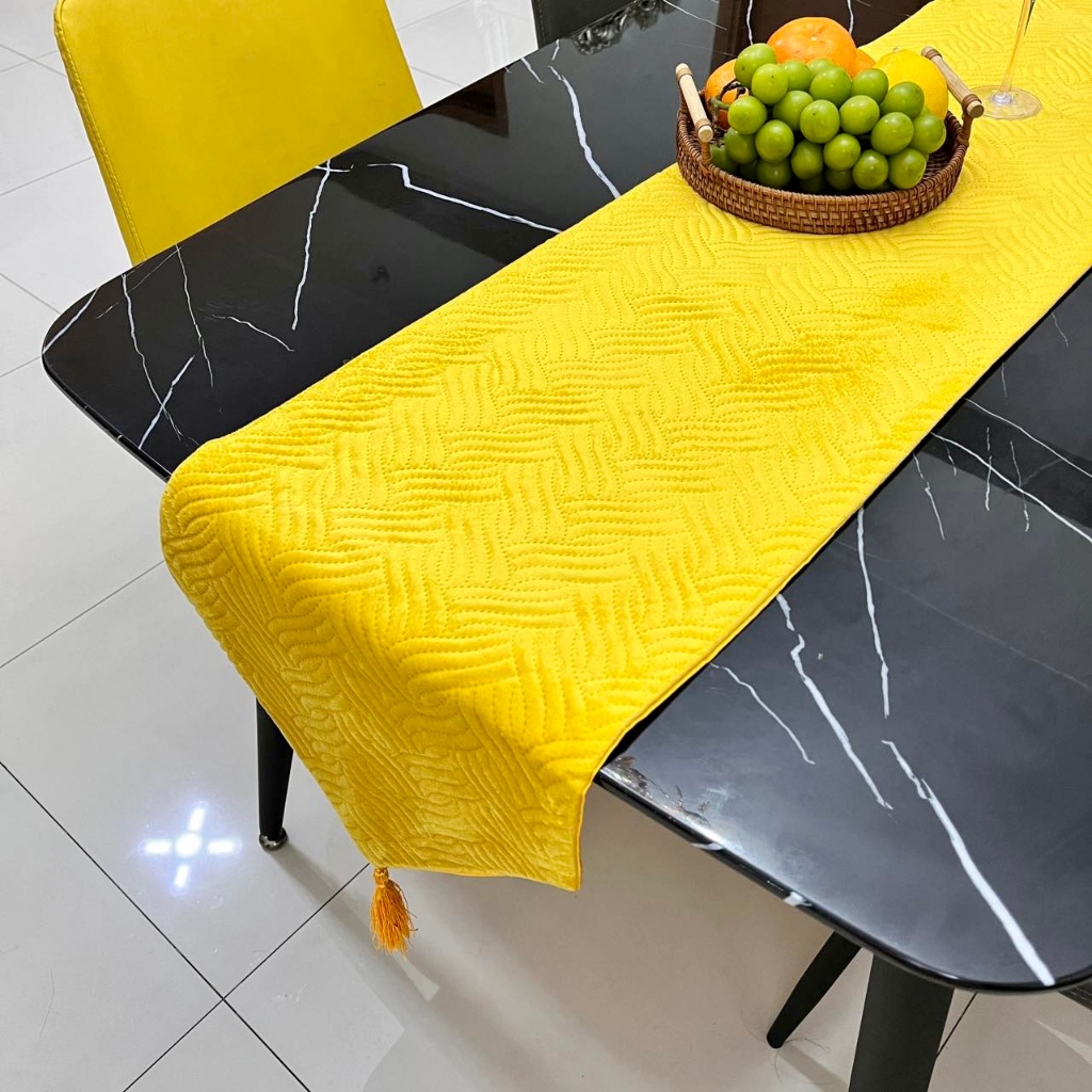 Table Runner 4,6,8,10 seater Velvet Fabric Cotton Cloth Minimalistic ...