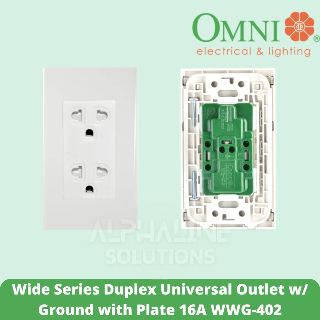 Omni Wide Series Duplex Universal Outlet w/ Ground WWG-402 16A | Shopee ...