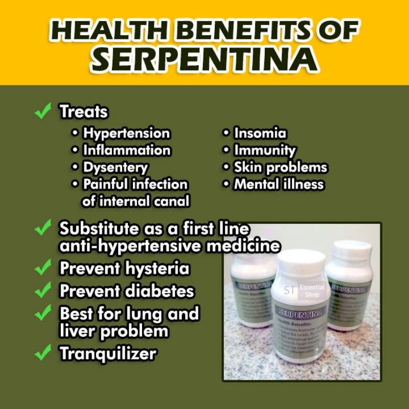 SERPENTINA Herbal Food Supplement (100 capsules) | Shopee Philippines