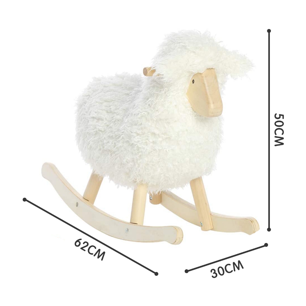 White Sheep Wooden Rocker | Shopee Philippines
