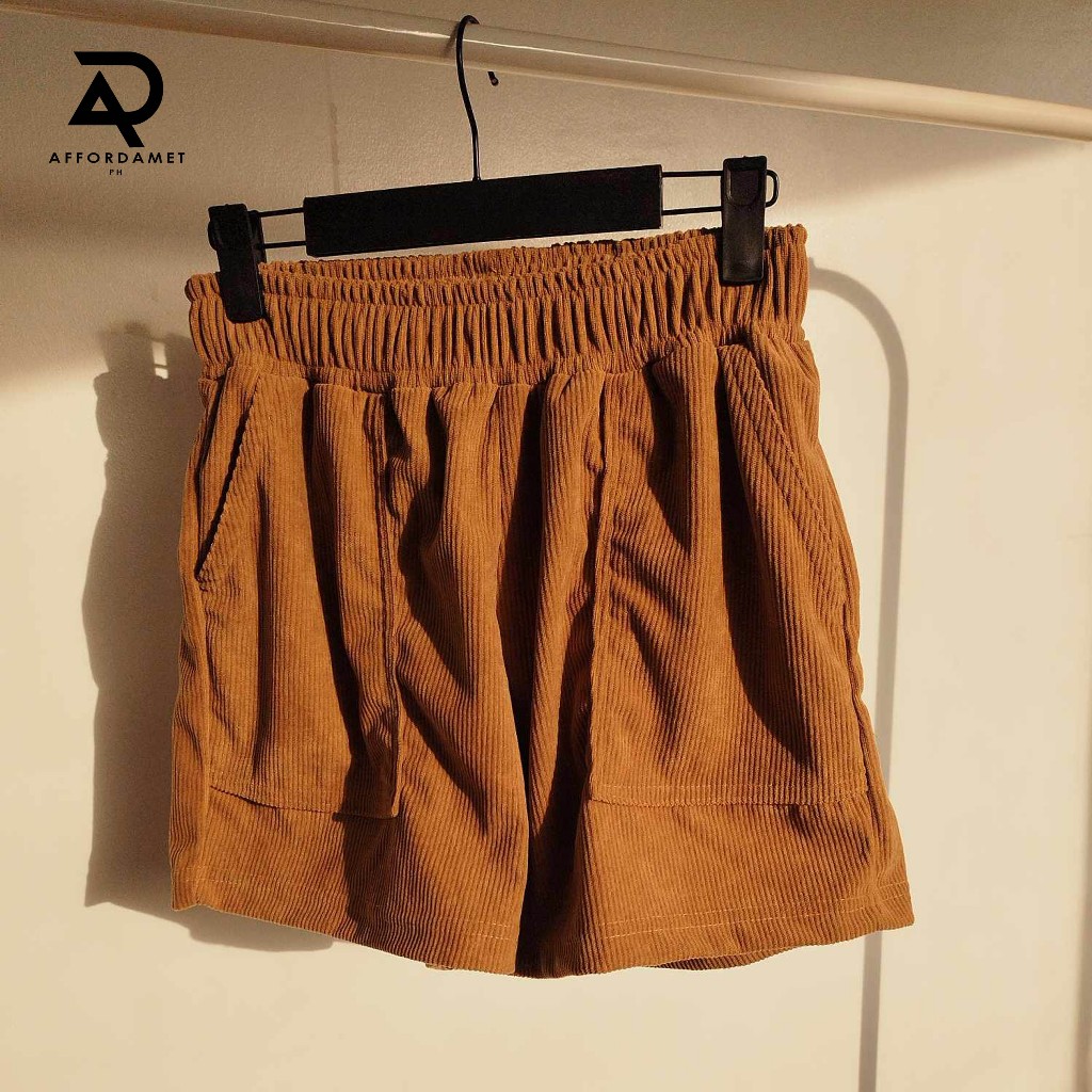 Premium Quality Corduroy shorts Women shorts 2 sides Pocket Garterize ...