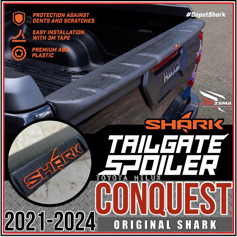 TOYOTA HILUX CONQUEST 2021-2024 ORIGINAL SHARK TAIL GATE SPOILER ...