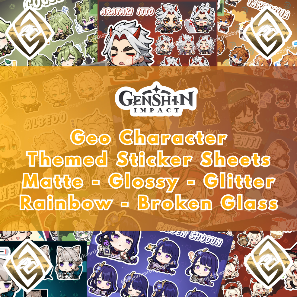 Genshin Impact Geo Waterproof Vinyl Sticker Sets- Albedo,Arataki Itto ...