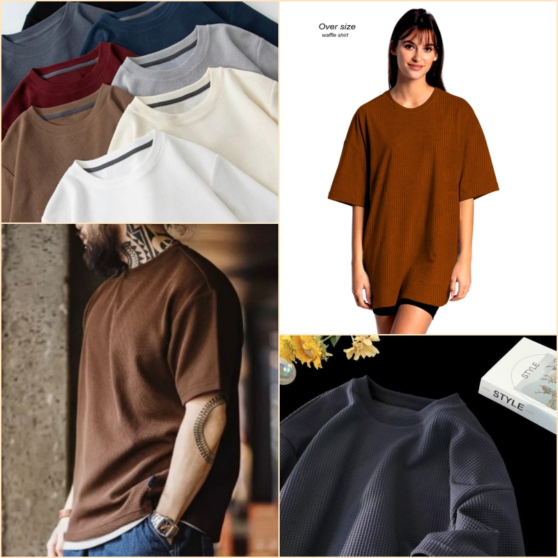 ROUND NECK WAFFLE T-SHIRT | Up to Plus Size | Unisex | Shopee Philippines