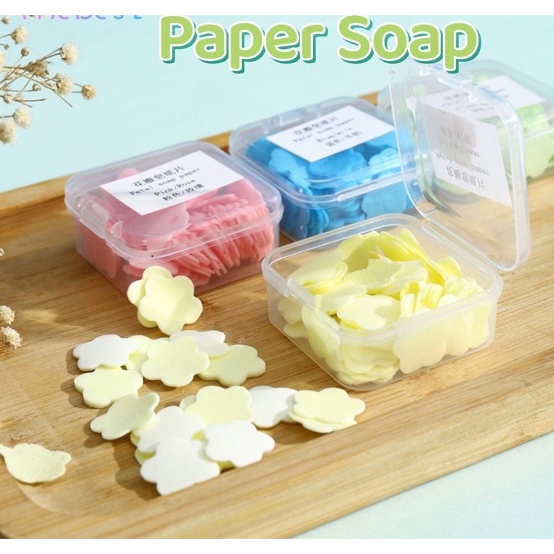 100PCS Disposable Soap Paper Travel Soap Paper Washing Hand Bath Clean ...