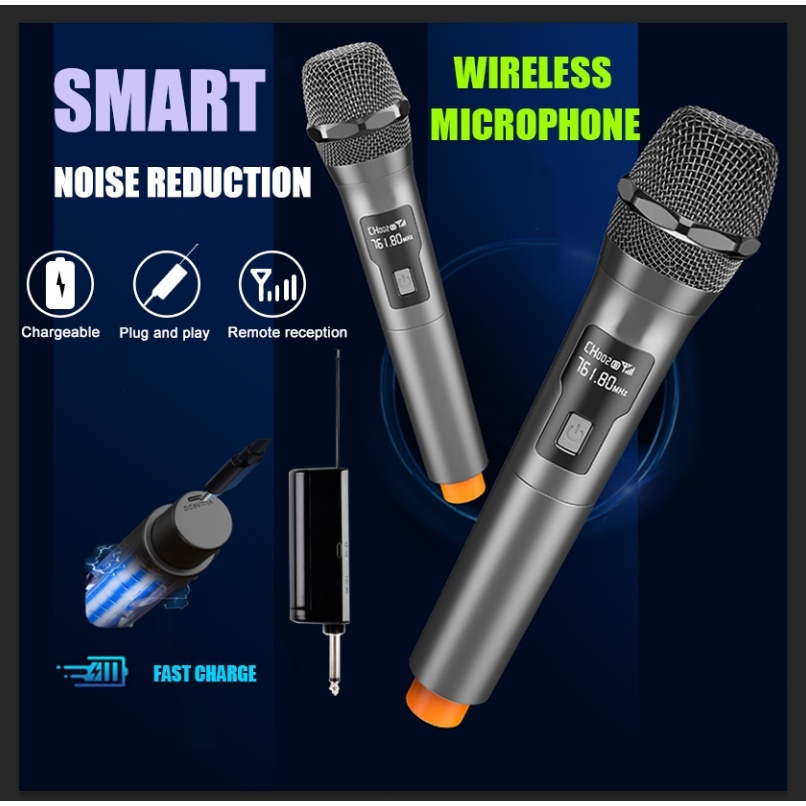 For Karaoke Wireless Microphone UHF Handheld Remote Reception ...