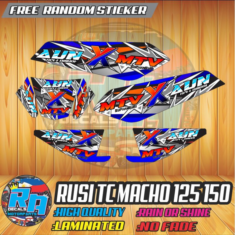 Rusi TC Macho 125/150 MTV X AUN Decals | Shopee Philippines