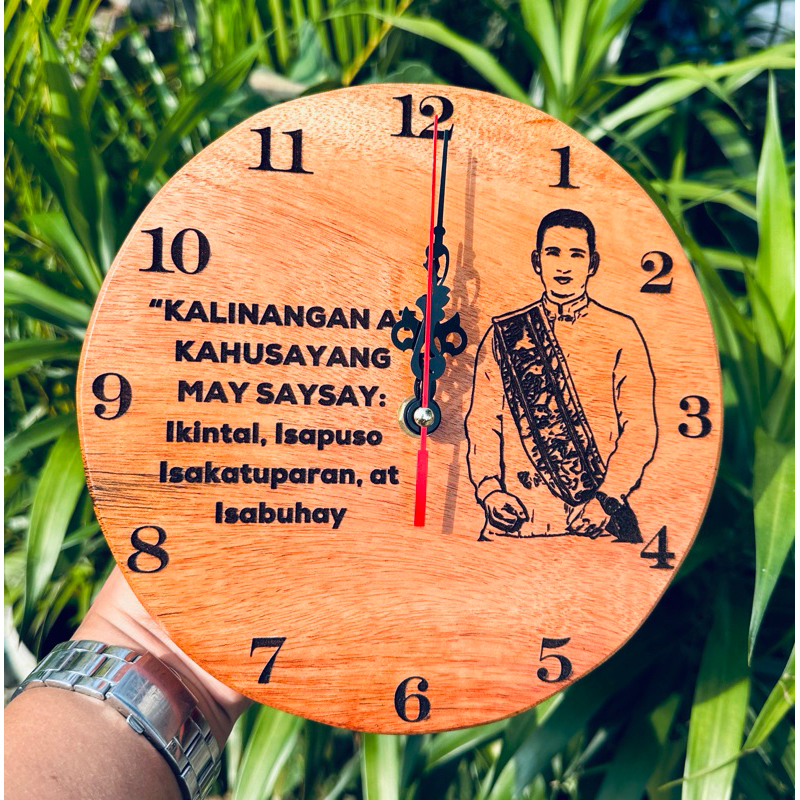 Personalized Wooden clock (Solid Mahogany Wood) | Shopee Philippines