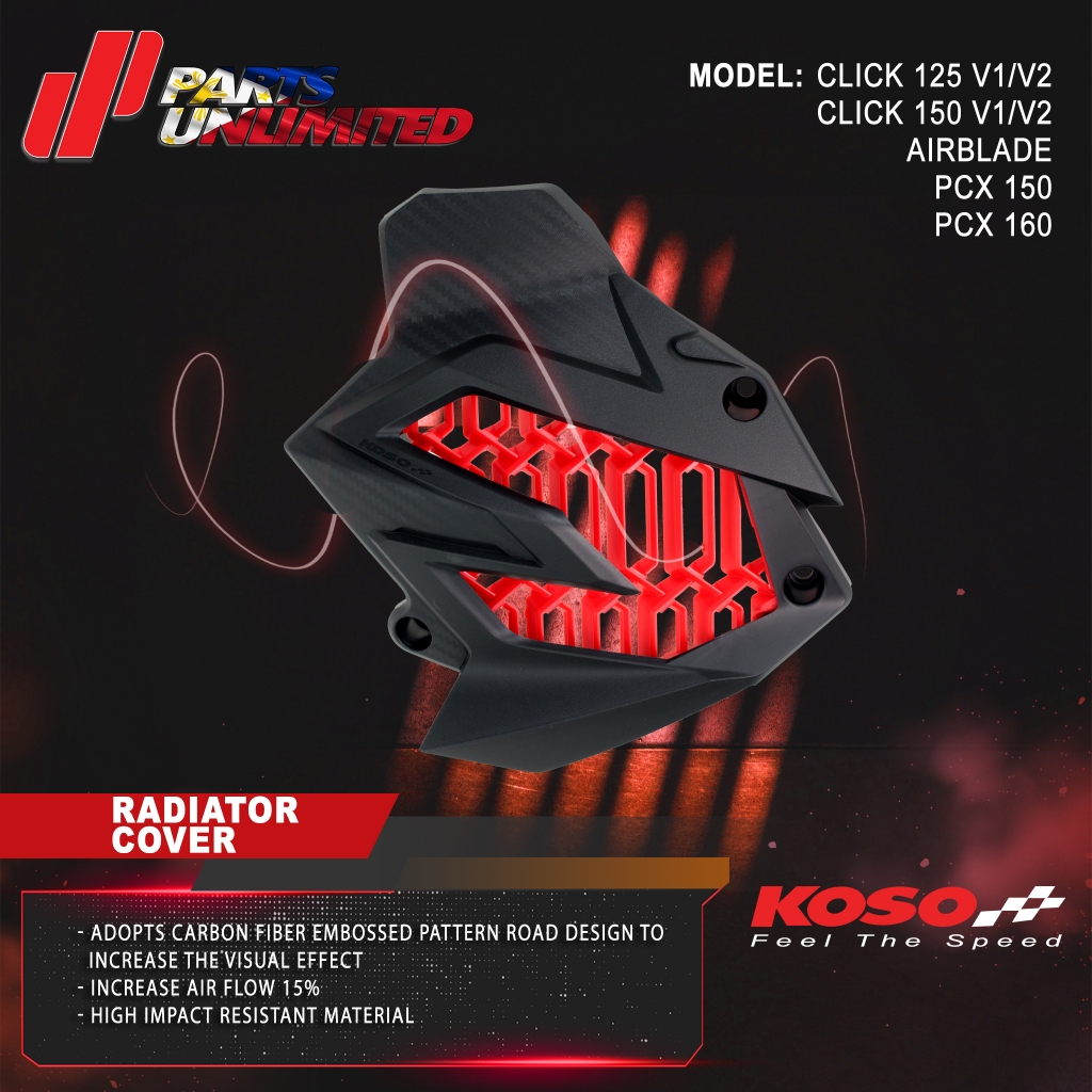 KOSO RADIATOR COVER HONDA CLICK 125 150 V1 V2 V3 / HONDA AIRBLADE ...