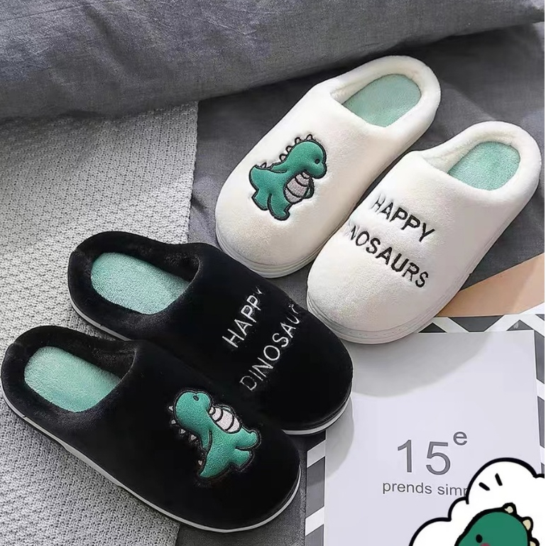 Dinosaur Home Slippers Indoor Slippers Anti Lovers unisex Plush ...