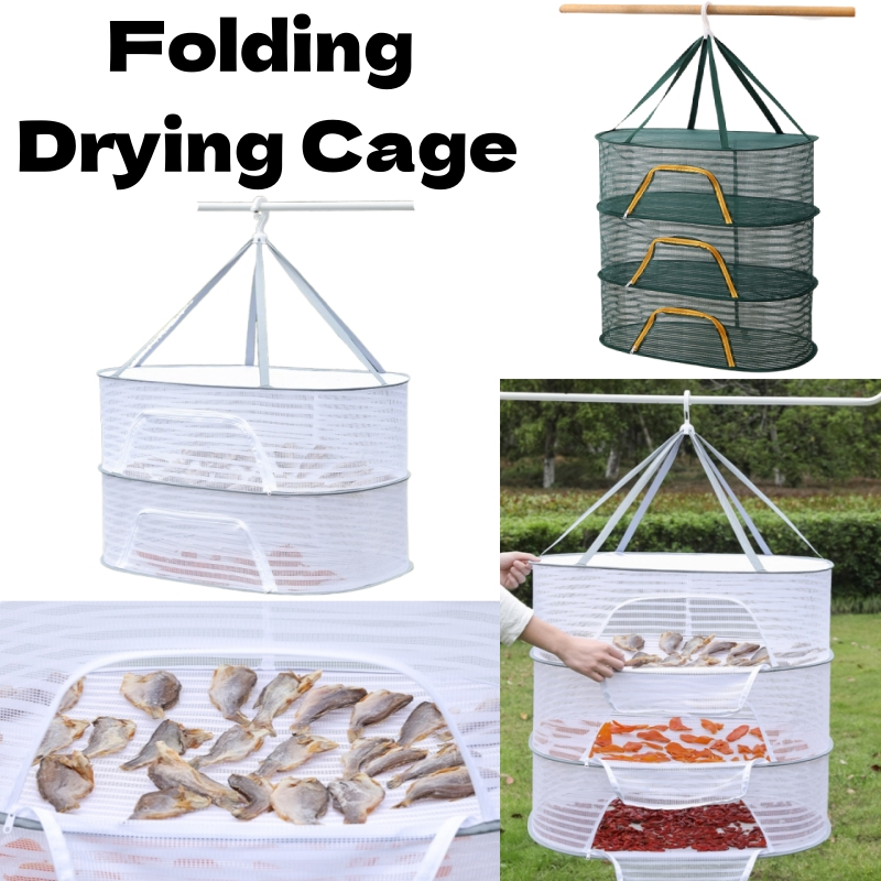 Drying Net Foldable Fishing Vegetable Hanging Drying Rack 1-4 Layers Of ...