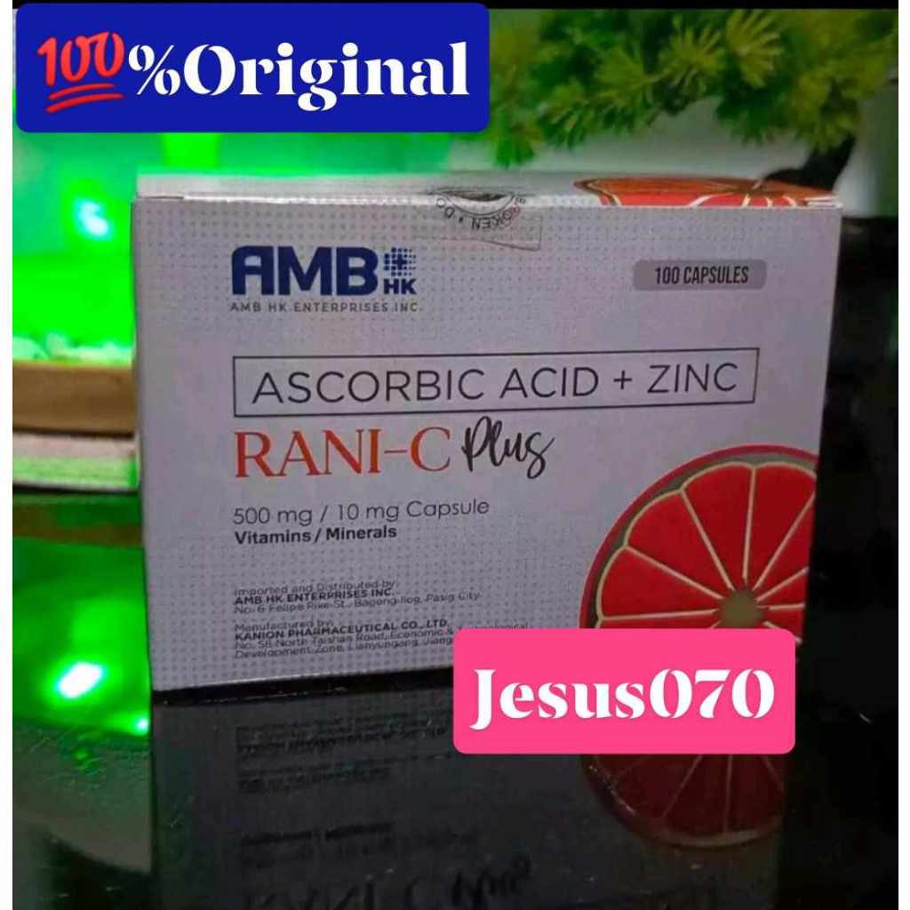 RANI C Plus - 500 mg/10 mg - Capsules Ascorbic Acid + Zinc 100 Capsules ...