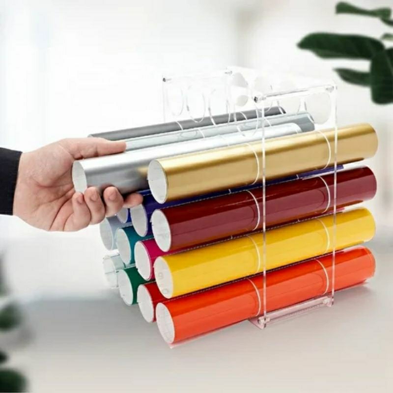 20 holes vinyl roll Acrylic holder storage paper roll organizer ...